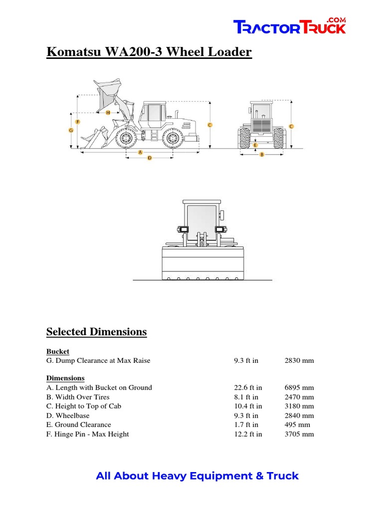 Komatsu WA200-3 Wheel Loader Specs | PDF | Transport | Automotive Industry