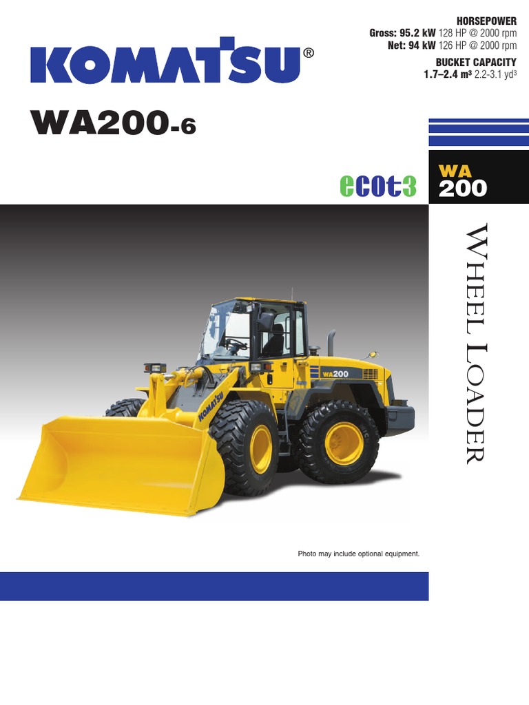 Spesifikasi KOMATSU WA200-6 | PDF | Horsepower | Engines