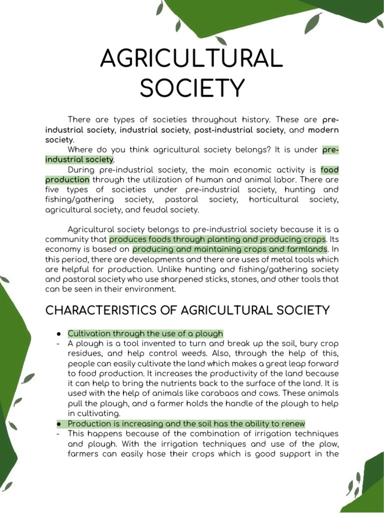 Agricultural Society | PDF | Society | Agriculture