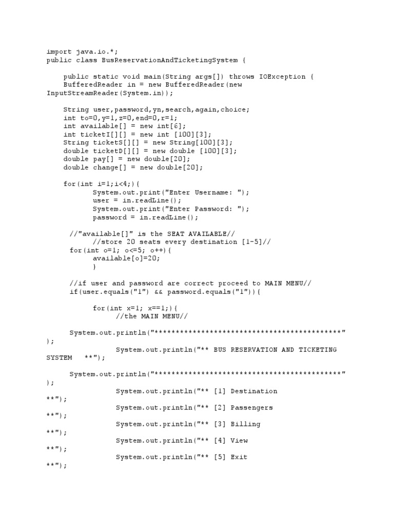 Bus Reservation System Pdf Ticket Admission Computer Engineering