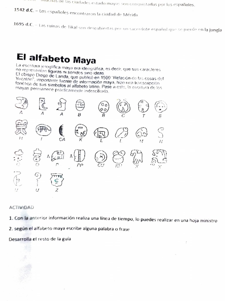 Abecedario Maya: Escritura y Glifos | PDF