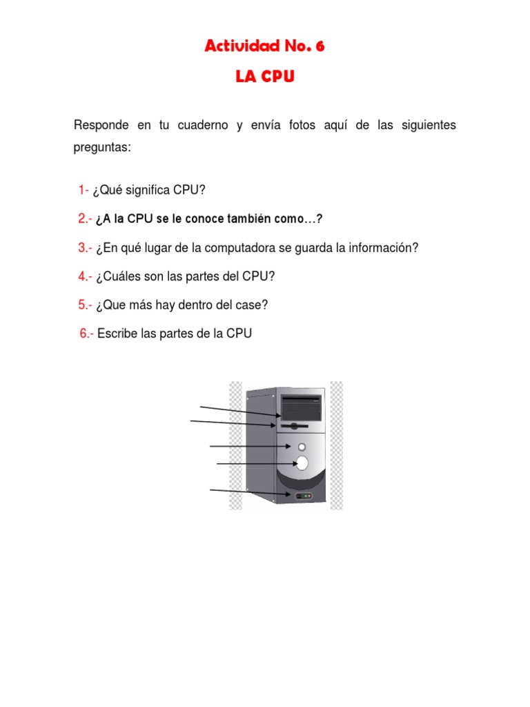Actividad No. 6 - LA CPU | PDF