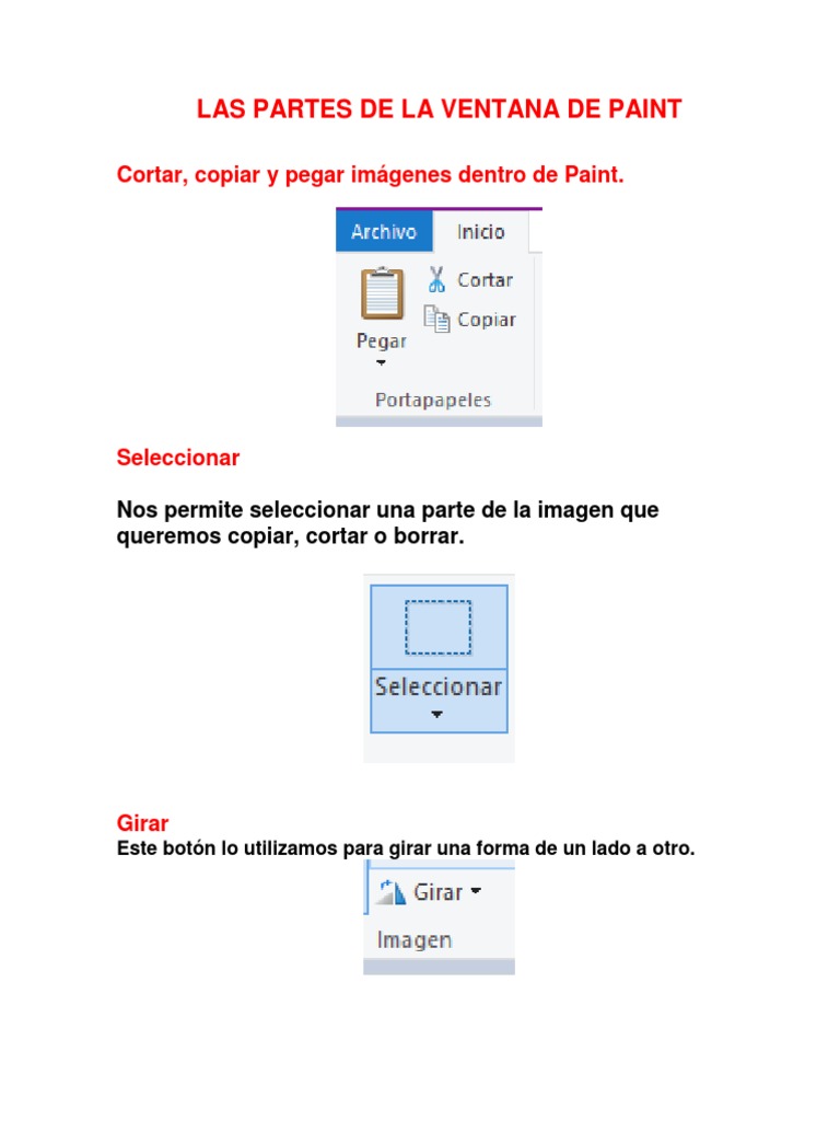 GUIA - Las Partes de La Ventana de Paint | PDF