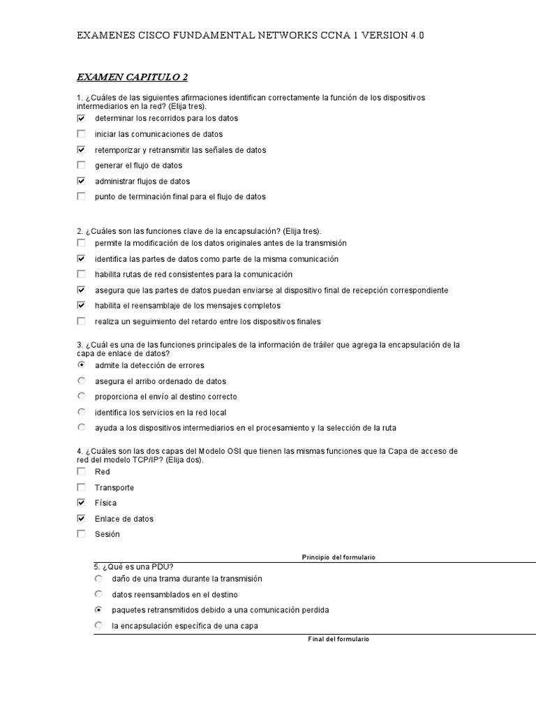 Examenes Cisco Fundamental Networks Ccna | PDF | Enrutador (Computación) | Protocolo de Control ...
