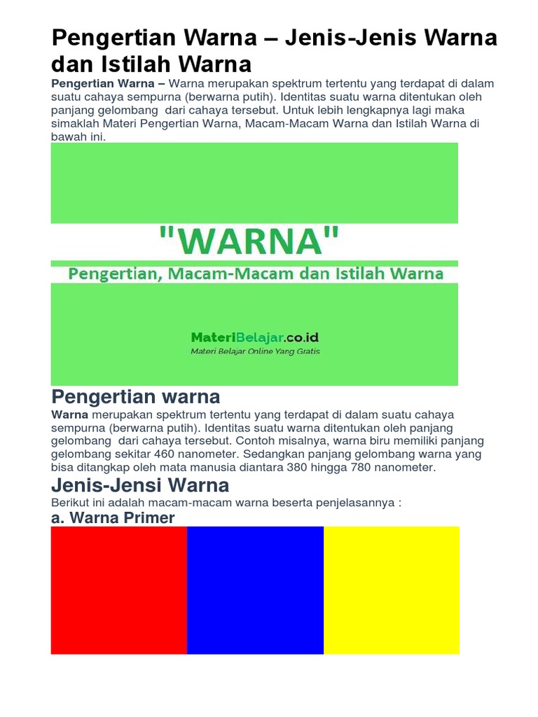 Pengertian Warna | PDF