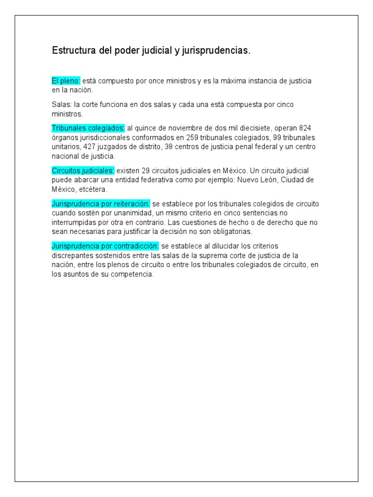 Estructura Del Poder Judicial y Jurisprudencias | PDF