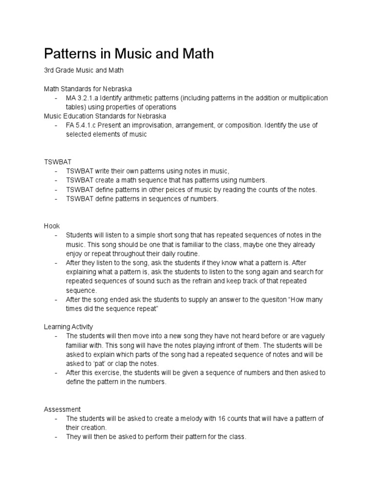 Patterns in Music and Math | PDF