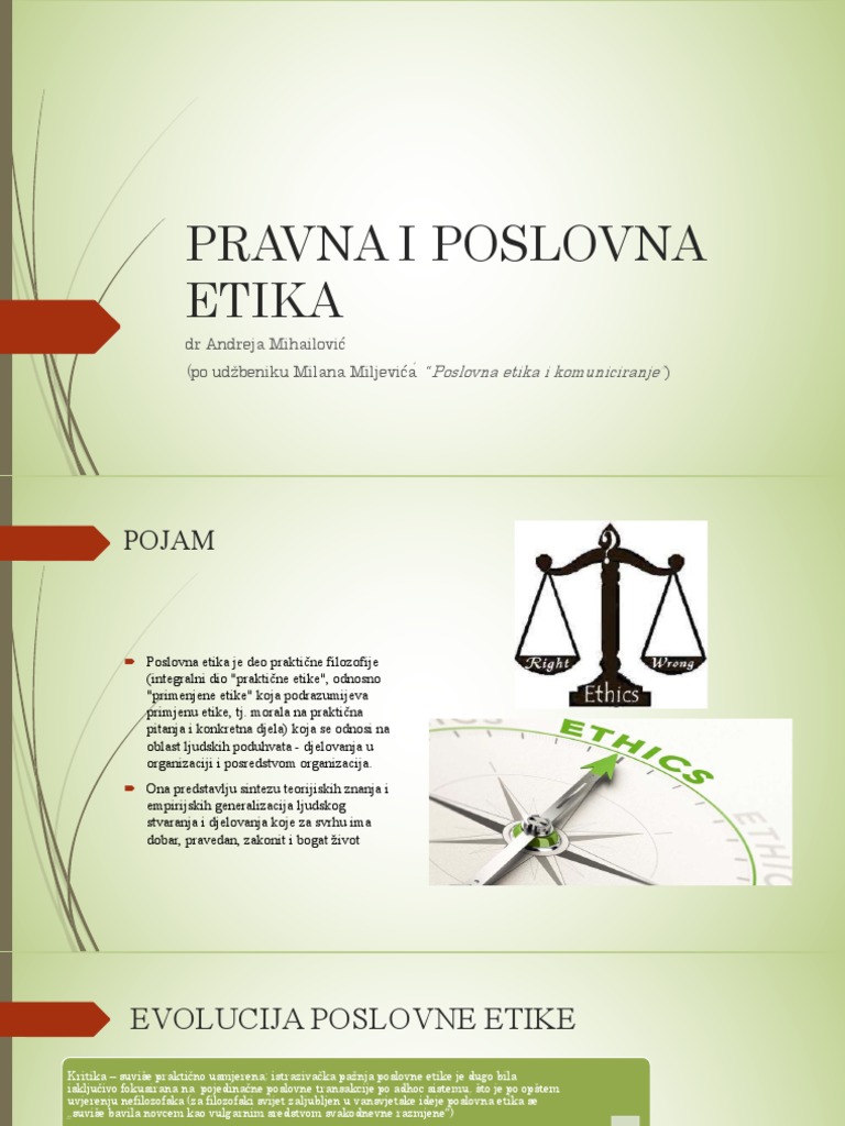 Pravna I Poslovna Etika I | PDF