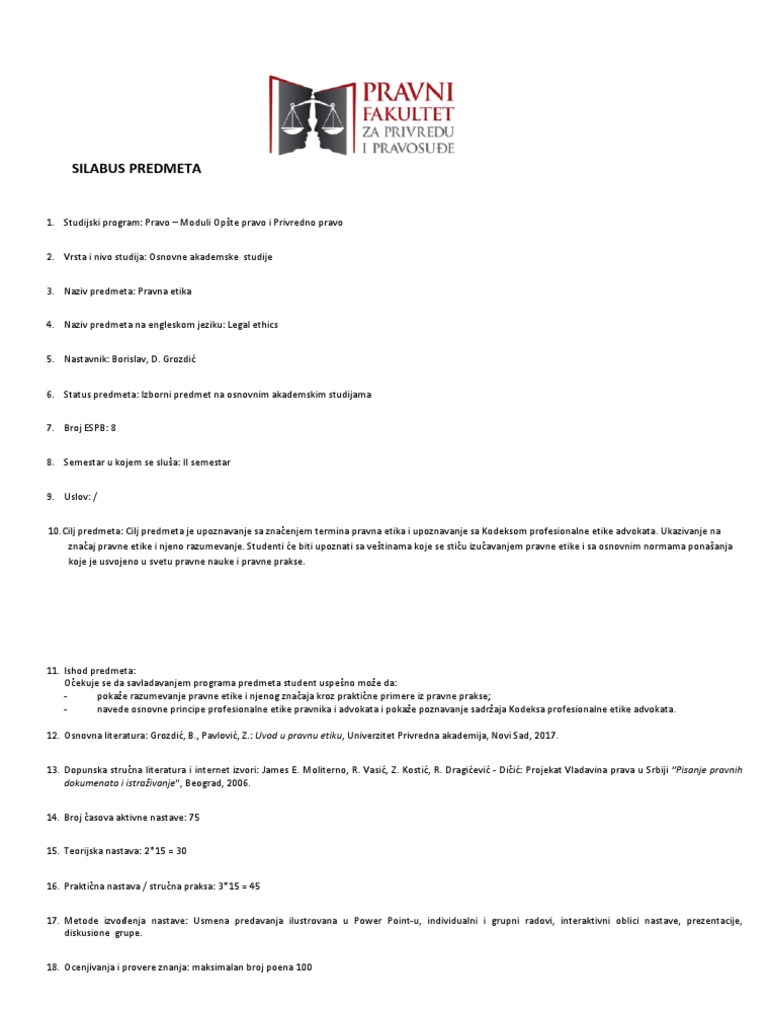 Pravna Etika | PDF
