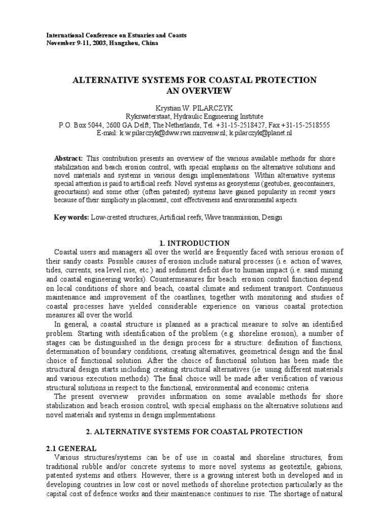 Alternative Protection For Coastal Design | PDF