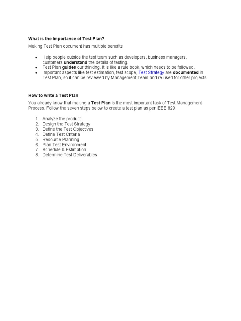 Test Plan Importance & Creation Guide | PDF | Software Testing | Risk