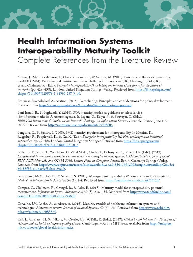 Health Information Systems Interoperability Maturity Toolkit | PDF | Health Informatics ...