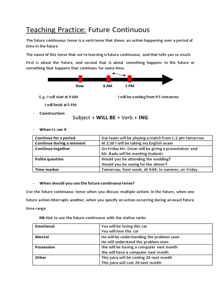 Future Continuous | PDF