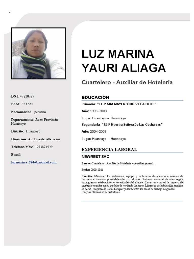 CV LUZ MARINA | PDF
