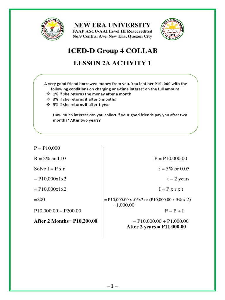 Interest Calculations and Scenarios | PDF | Interest | Financial Services