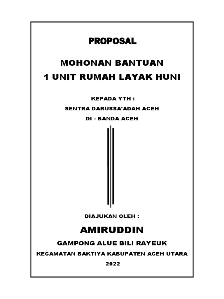 Permohonan Bantuan Dana-Cover Rumah Layak Huni | PDF