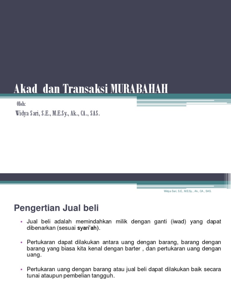 Akad Dan Transaksi MURABAHAH | PDF