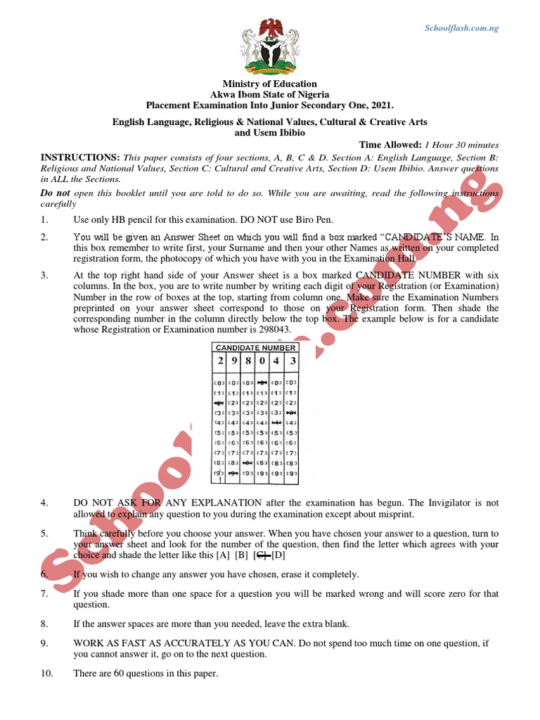 National Common Entrance Past Questions and Answers | PDF | Jesus