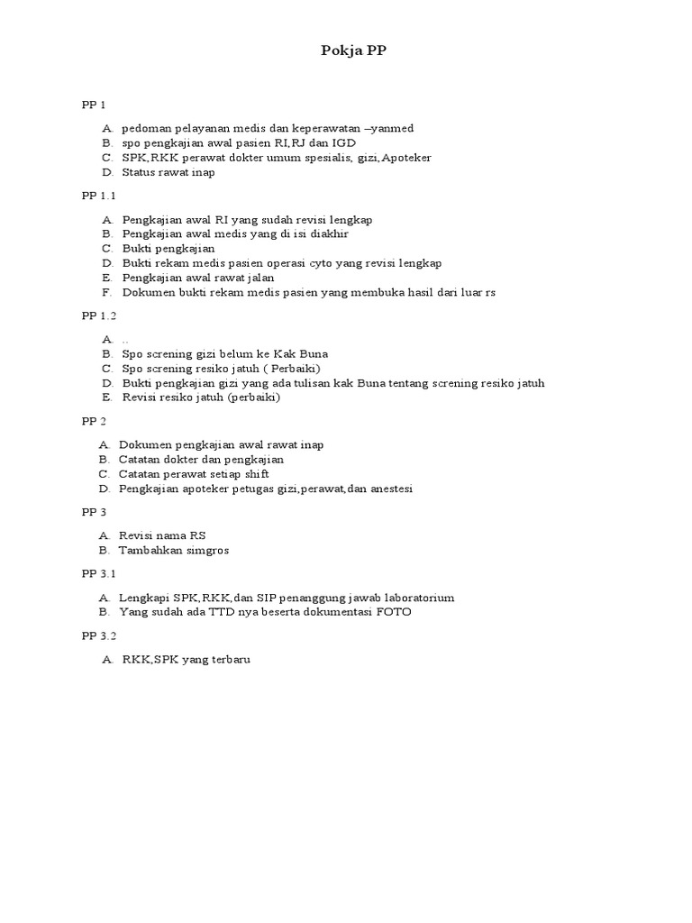 Pokja PP Revisi Ke 1 | PDF
