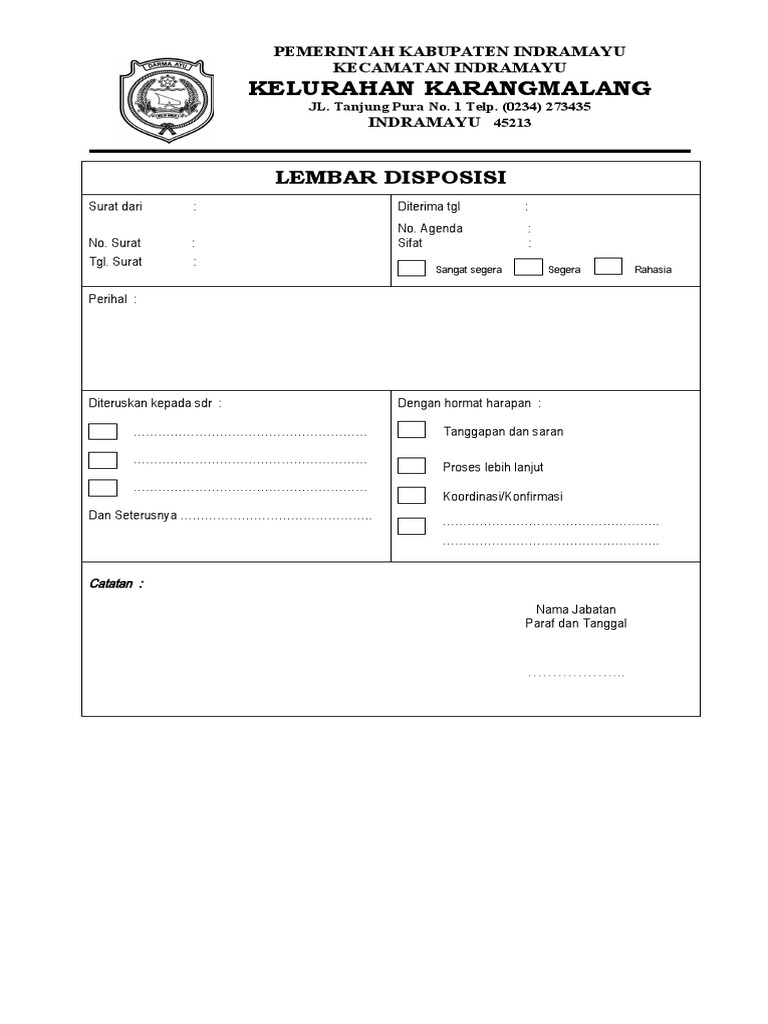 Lembar Disposisi | PDF