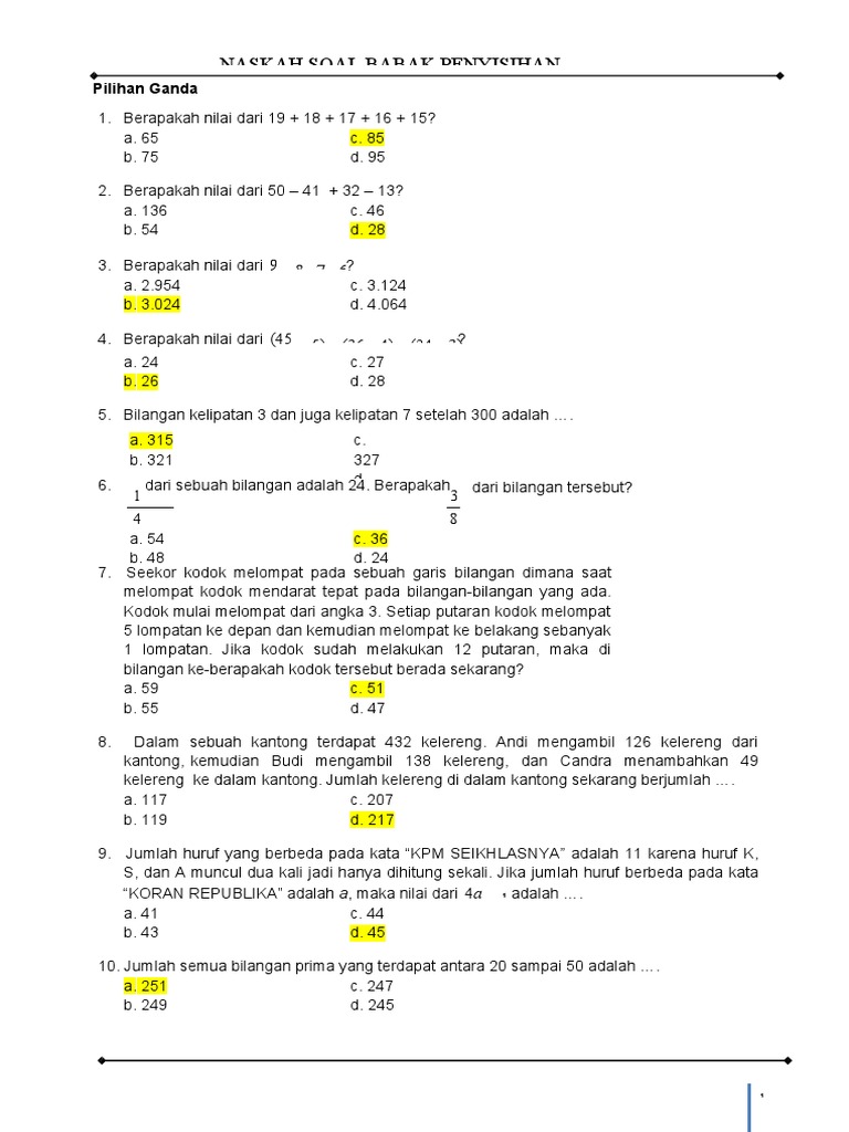 Soal Penyisihan KMNR 12 5-6 | PDF