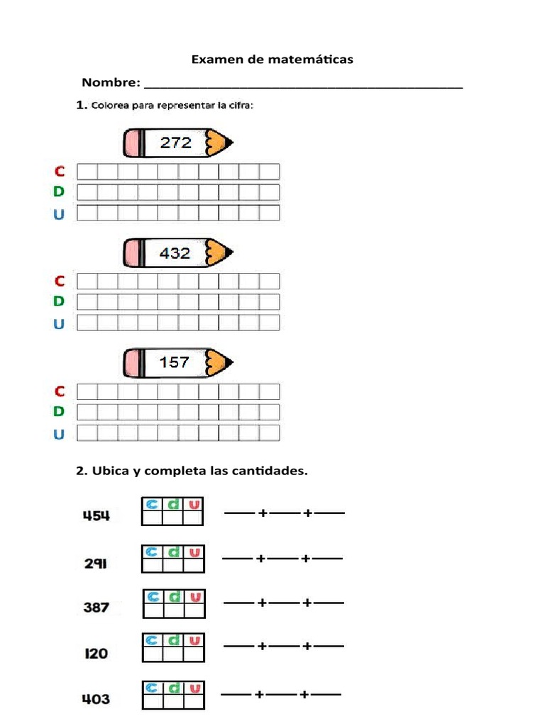 Examen de Matemáticas | PDF