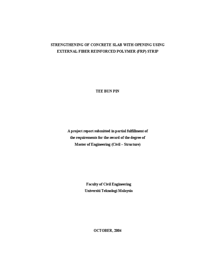 Strengthening Concrete Slabs with FRP | PDF | Composite Material ...