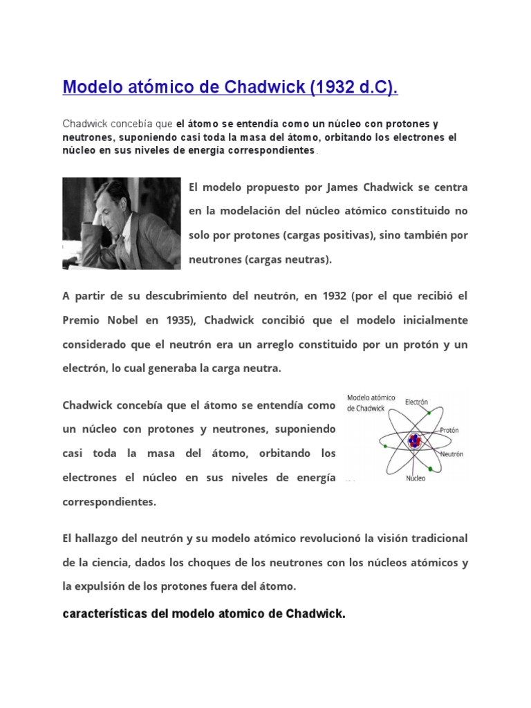 Modelo Atomico De Chadwick