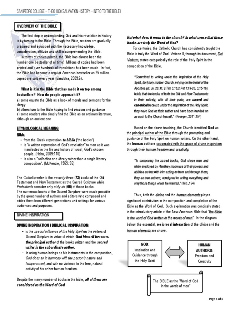 Theo 100 3 Prelim Notes - Overview of The Bible | PDF | Nevi'im | Bible