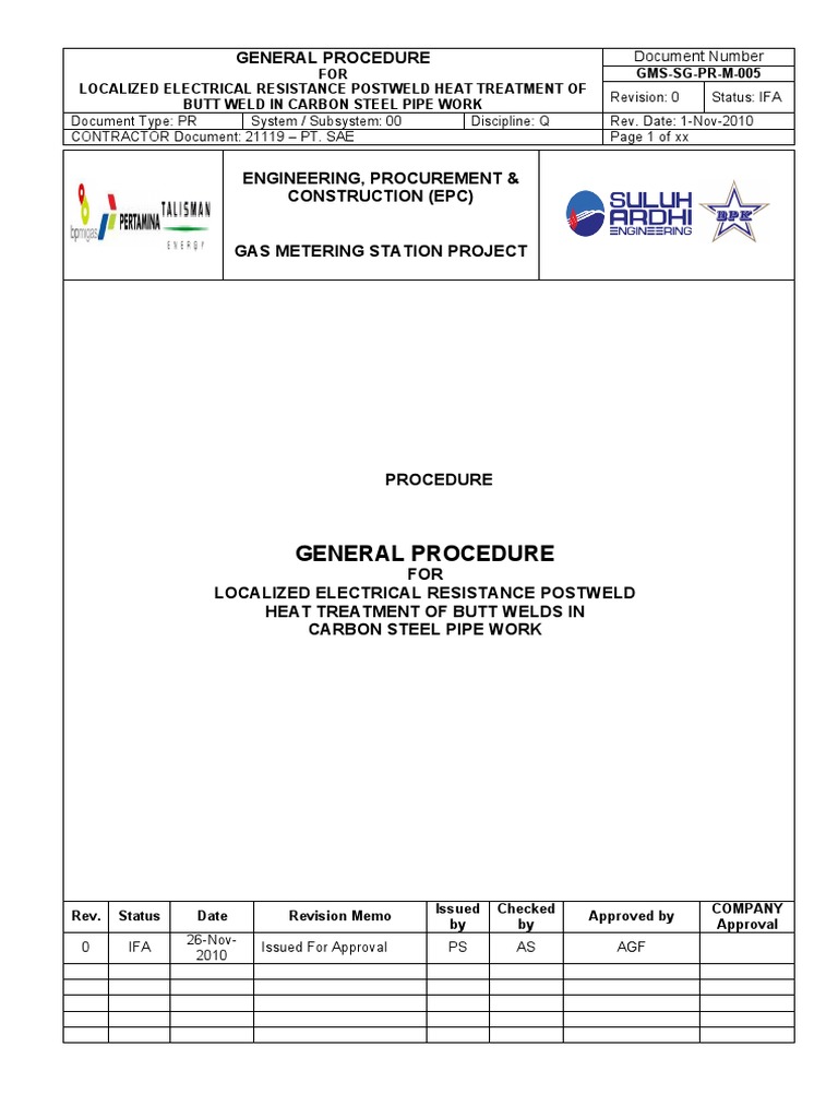 PWHT Procedure | PDF | Thermocouple | Pipe (Fluid Conveyance)