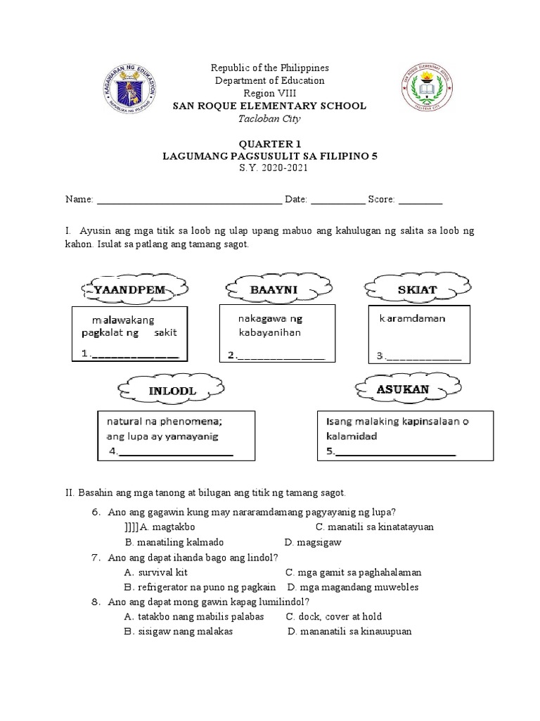 Filipino 5 - Summative - Final | PDF