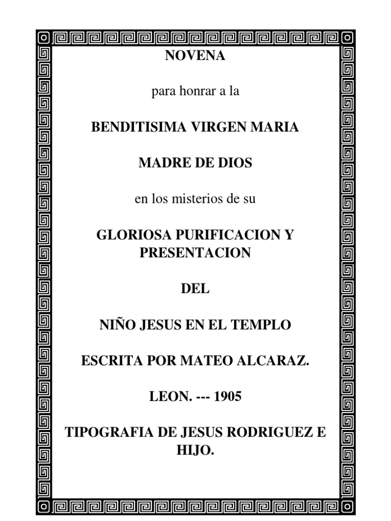 Novena a la Virgen María en Purificación | PDF | María, madre de Jesús ...
