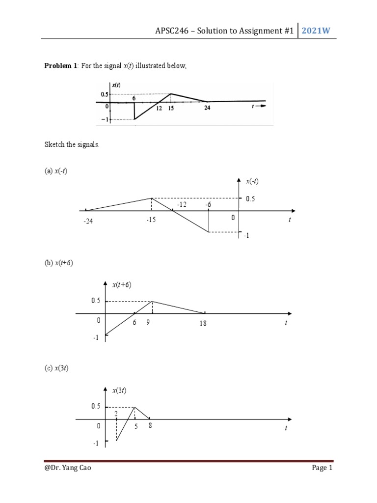 Assignment 01 - Solutions | PDF | Equations | Systems Theory