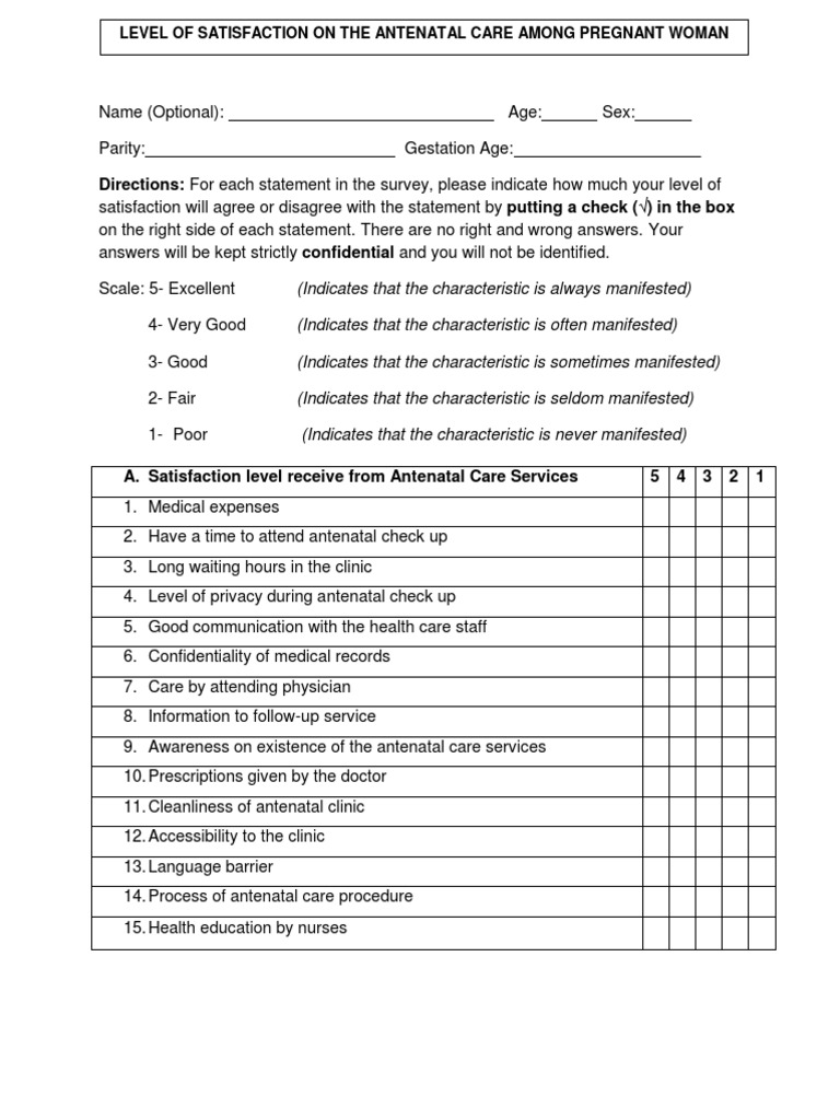 Survey Questionnaire | Download Free PDF | Prenatal Development | Pregnancy