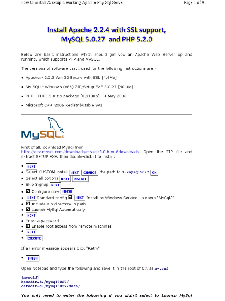 Apache PHP MySQL SSL Setup Guide | PDF | Apache Http Server | Php