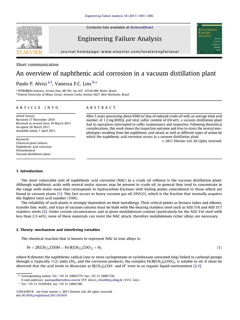 An Overview of Napthenic Acid Corrosion in VDU | PDF | Stainless Steel ...