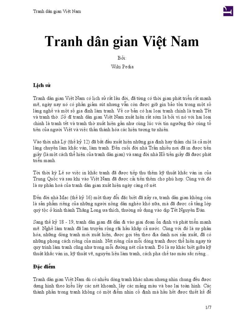 Tranh dân gian Việt Nam | PDF
