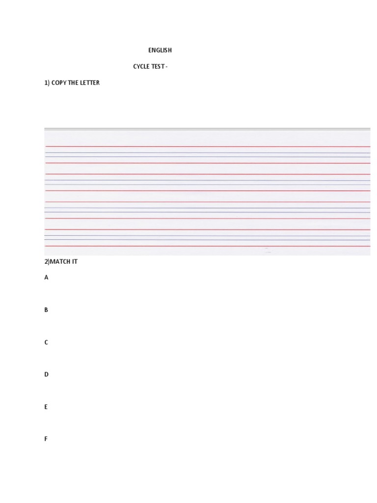 English LKG Test | PDF