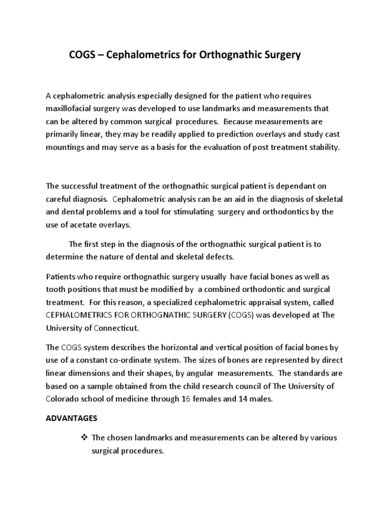 COGS | PDF | Dentistry Branches