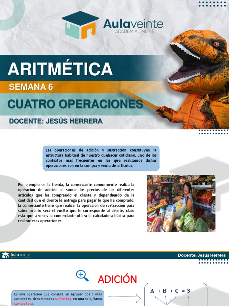 S6-Cuatro Operaciones | PDF | División (Matemáticas) | Sustracción