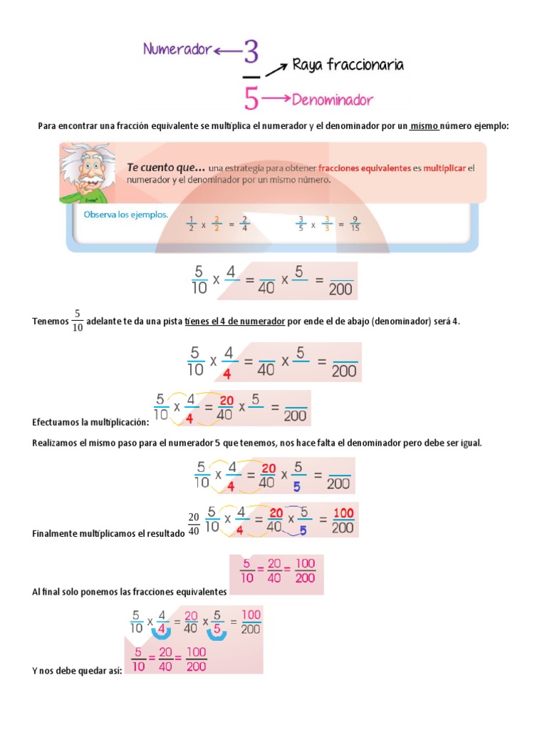 suma y resta de fracciones explicación | PDF