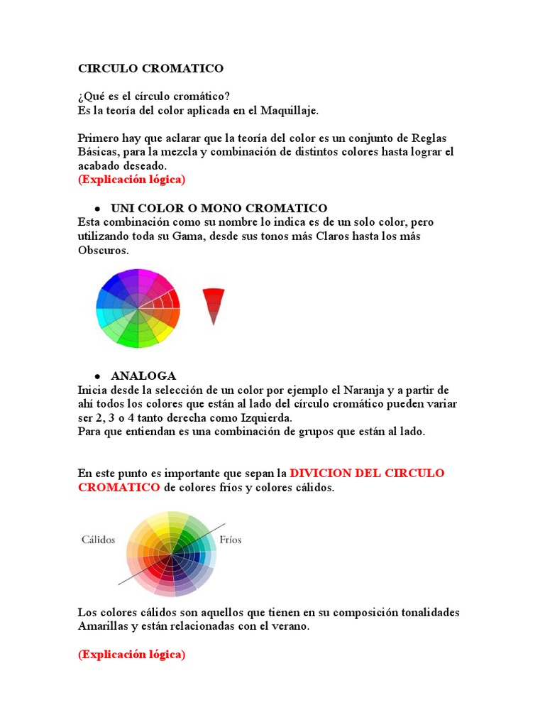 Circulo Cromatico | PDF | Color | Espectro electromagnético