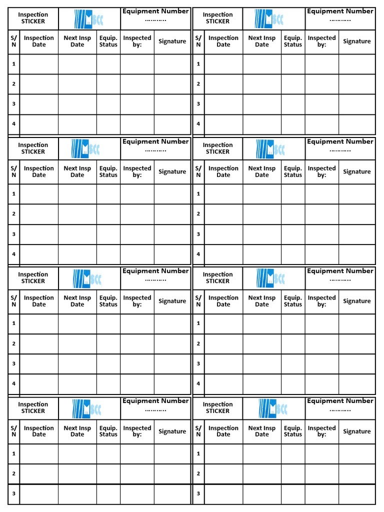 Inspection Sticker | PDF
