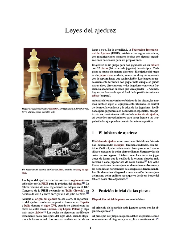 Leyes Del Ajedrez | PDF | Ajedrez | Juegos de estrategia abstractos