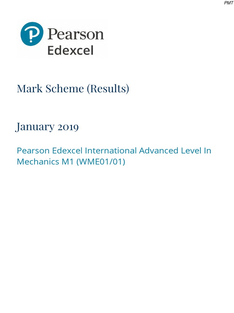 January 2019 (IAL) MS - M1 Edexcel | PDF