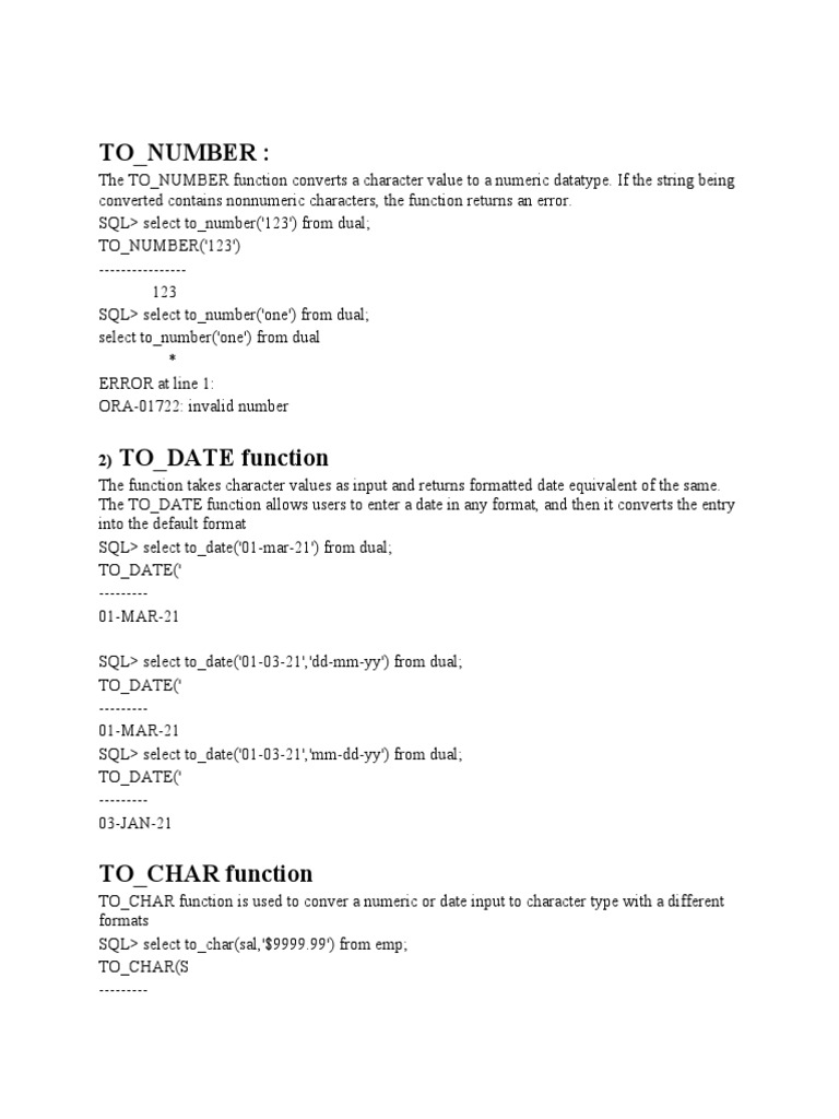 Sql Functions Pdf Software Development Computer Science