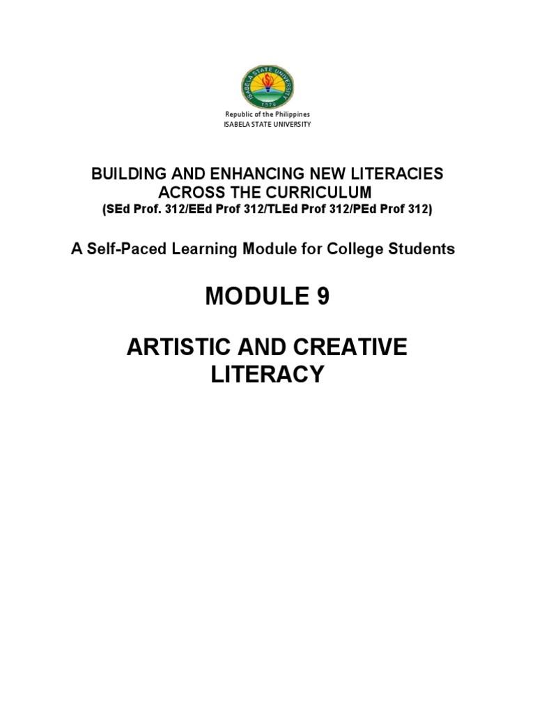 Module 9 Arst and Creativity Literacy | PDF | Teaching Method | Learning