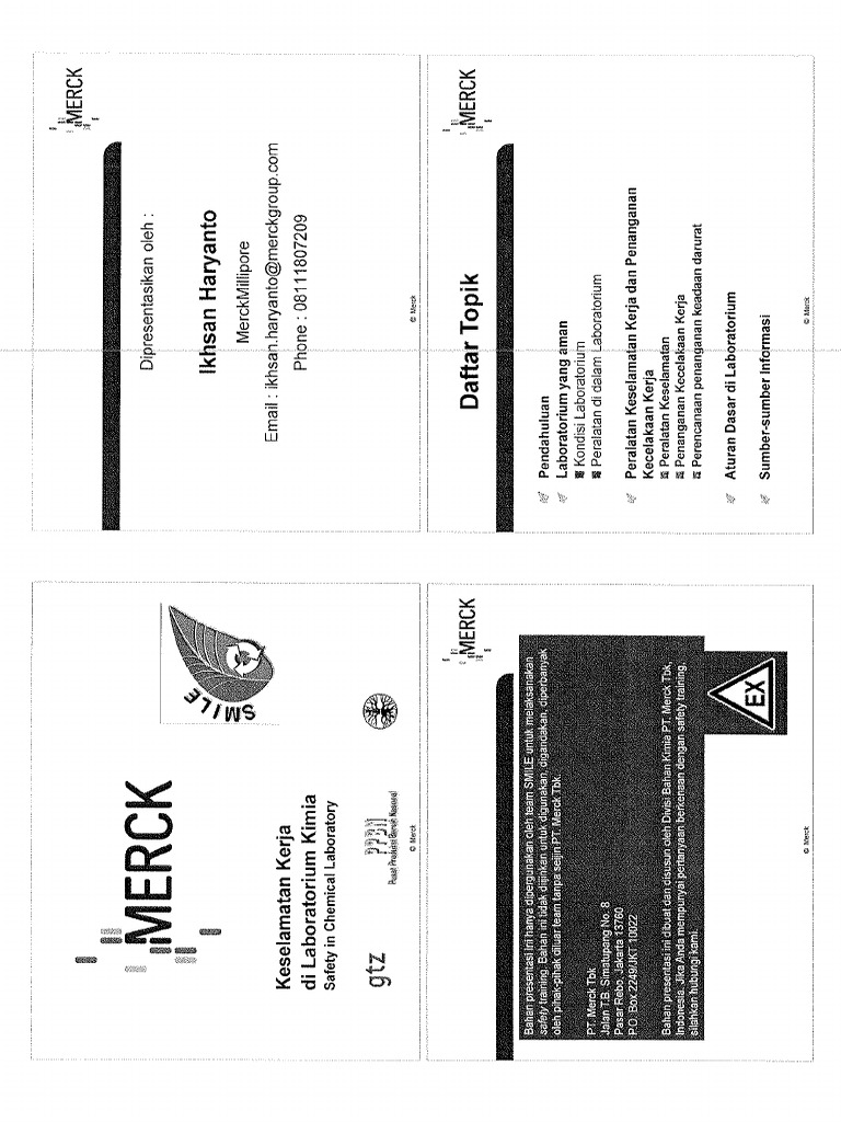 In House Training-Keselamatan Kerja Di Laboratorium-Merck | PDF
