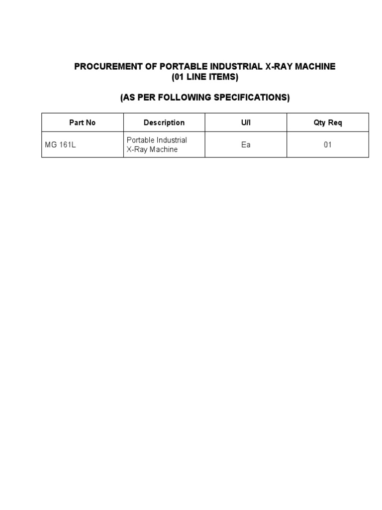 X Ray | PDF | X Ray | Specification (Technical Standard)