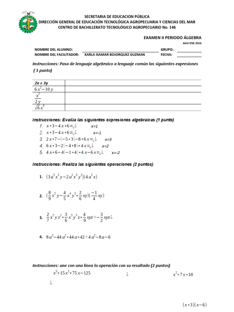 Examen Extra | PDF | Matemática Elemental | Matemáticas